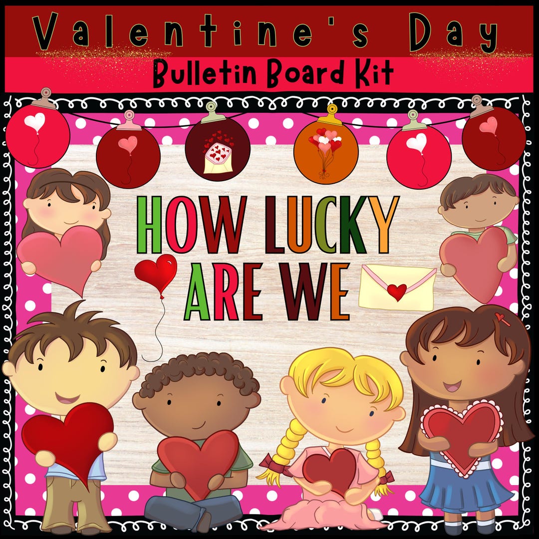 Valentine's Day Bulletin Board Kit Classroom Decor February Door ...