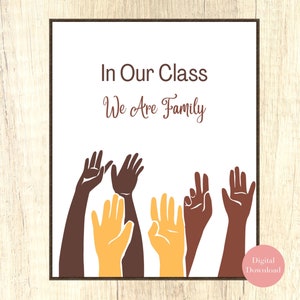 In Our Class We Are Family, Classroom Print, Printable Art, Classroom ...