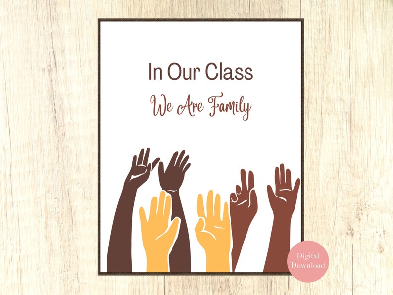 In Our Class We Are Family Classroom Print Printable Art - Etsy
