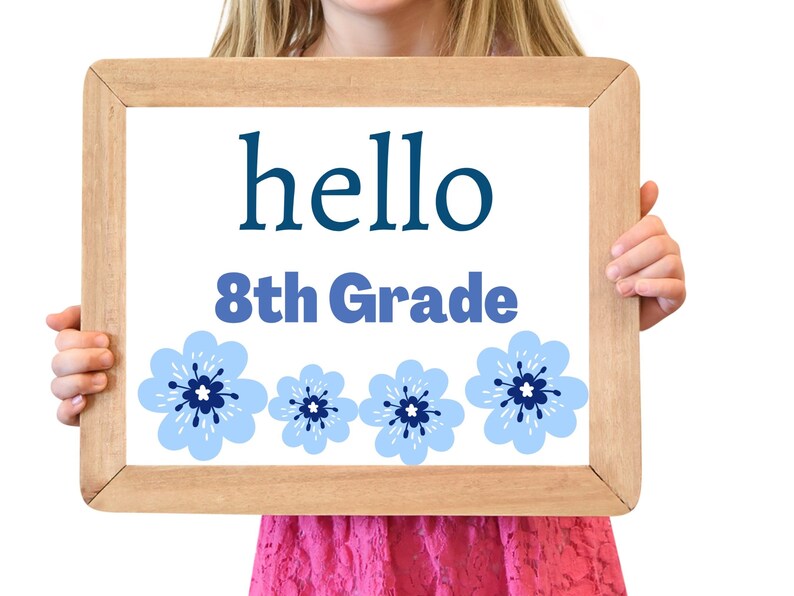 Hello 8th Grade Sign First Day of Eighth Grade Girl Sign - Etsy