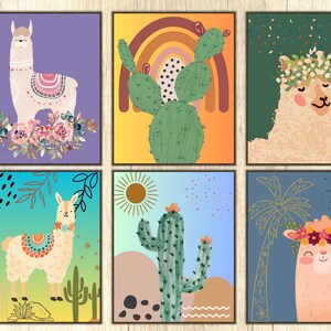 Set of 6 Alpacas, Alpaca Print, Nursery Wall Art, Digital Download ...