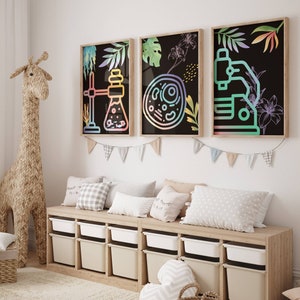 Science Class Gallery Wall Art Set Biology Wall Art Science Classroom ...