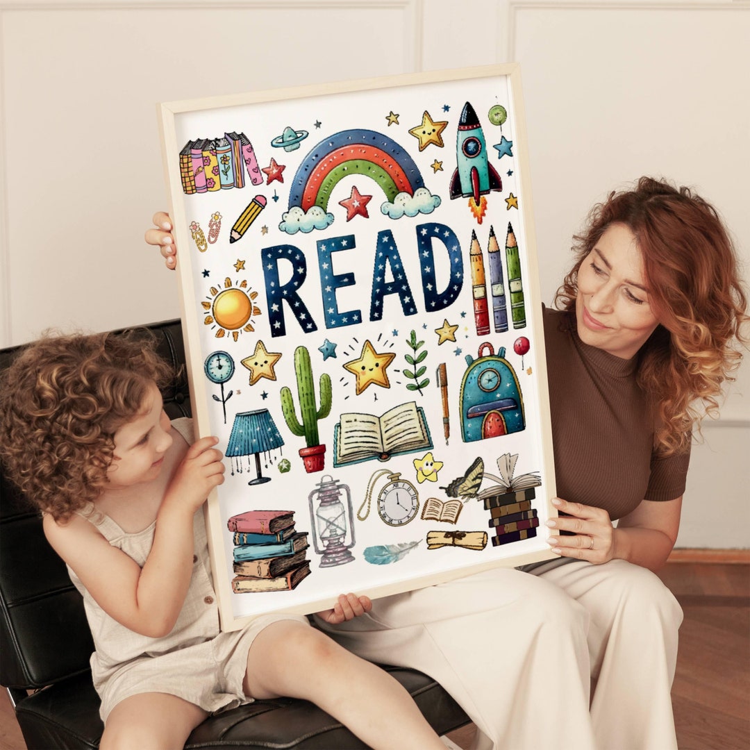 Read Wall Art Print Classroom Decor Library Decor Nursery Room Reading ...