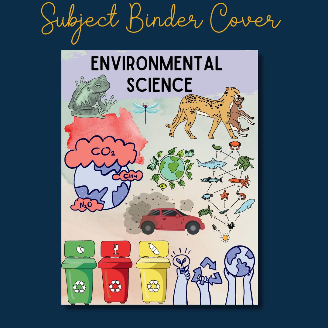 Environmental Science Subject Binder Cover Printable Back to School ...