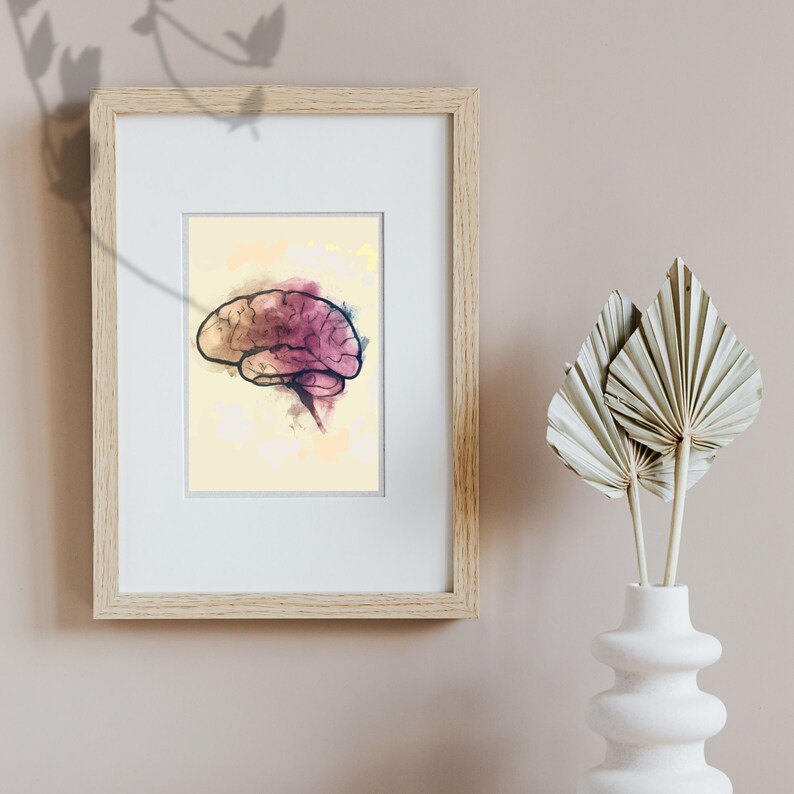 Human Brain Art Instant Download Neurology Art Classroom - Etsy