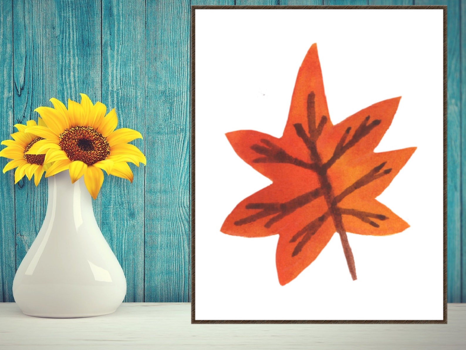 FULL Set of 8 Fall Leaves Pumpkins Digital Prints Autumn - Etsy