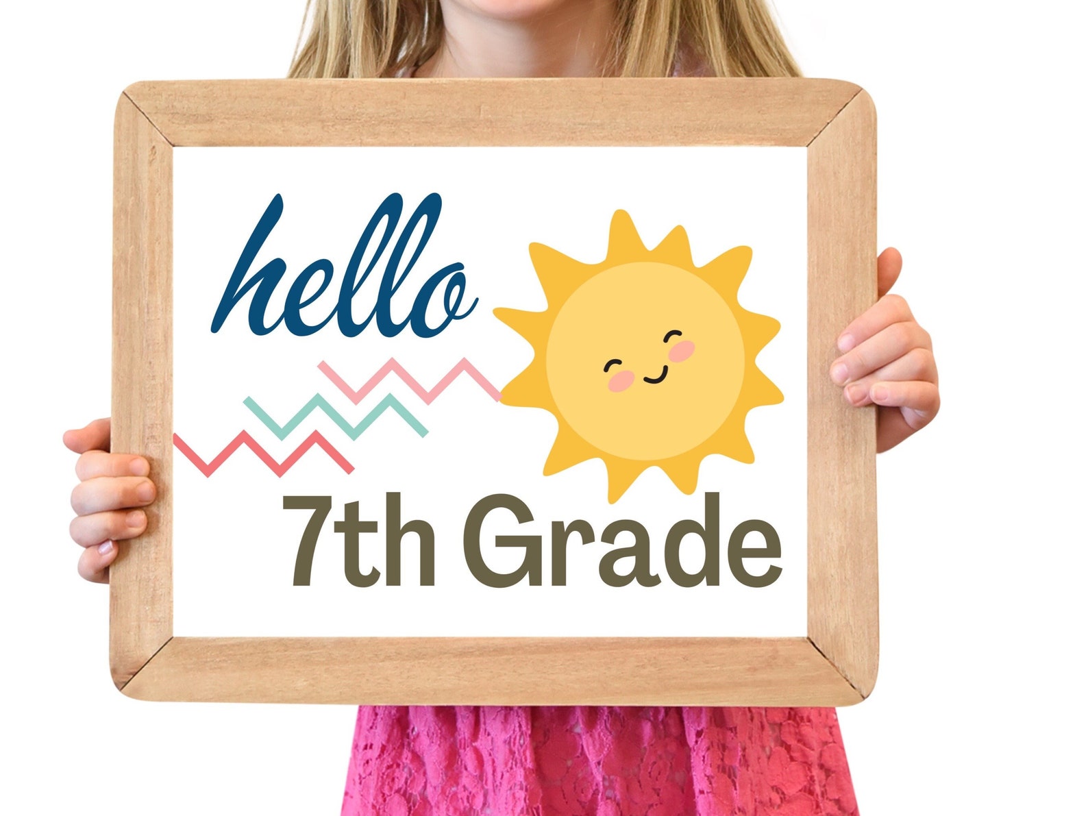 1st Day of Seventh Grade Sign Hello 7th Grade Printable - Etsy