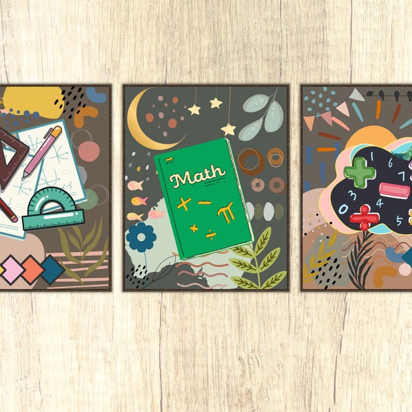 Boho Watercolor Math Classroom Decor - Etsy