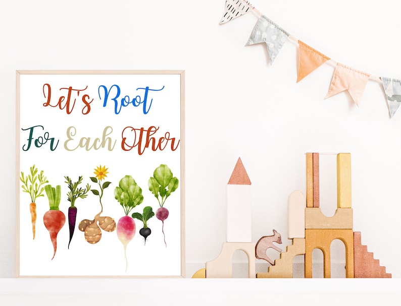 Let's Root for Each Other, Classroom Decor, Digital Print, Nursery ...