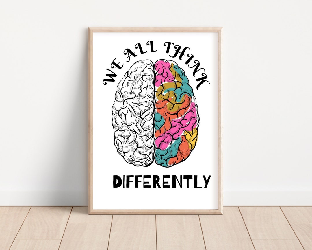 Neurodiversity Wall Art Brain Art Neurodiversity Office Decor for ...