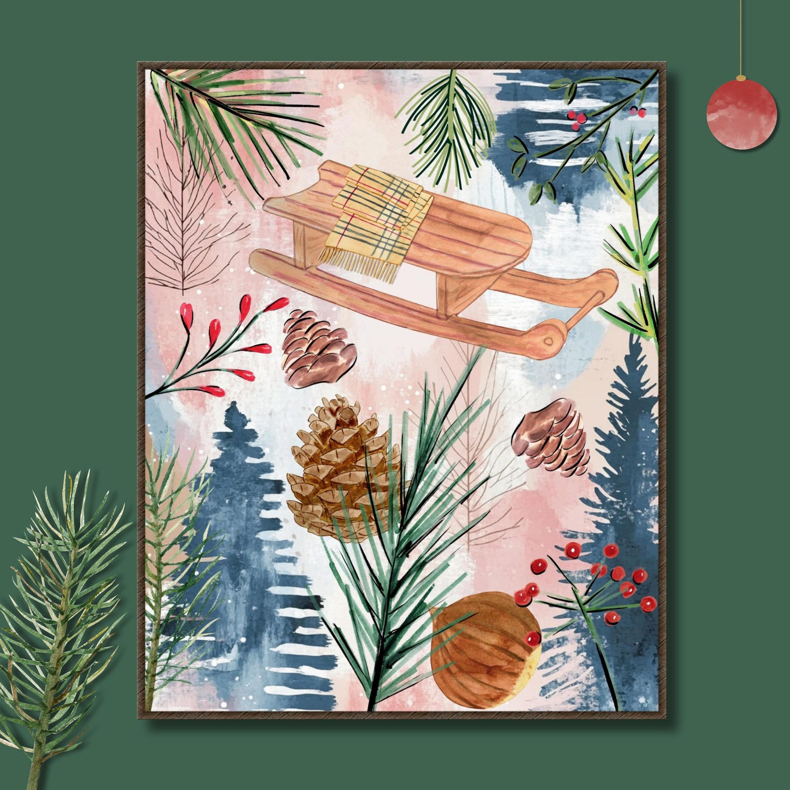 Christmas Gallery Wall Set of 6 Winter Gallery Print Christmas Prints ...