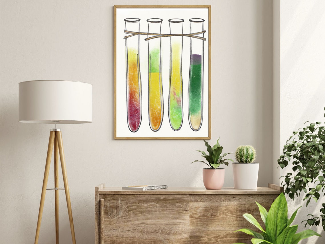 Science Lab Watercolor Print Watercolor Boho Classroom Decor - Etsy