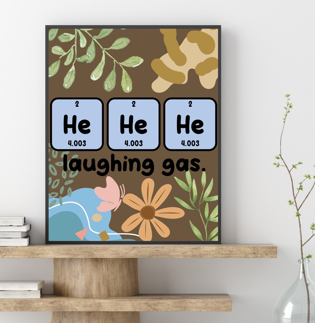 Laughing Gas Poster Science Wall Art Chemistry Wall Art Laboratory ...