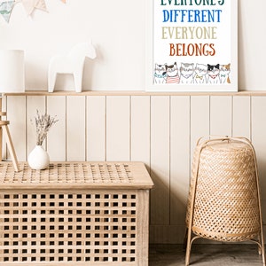 Everyone’s Different Everyone Belongs, Classroom Decor, Digital Print ...
