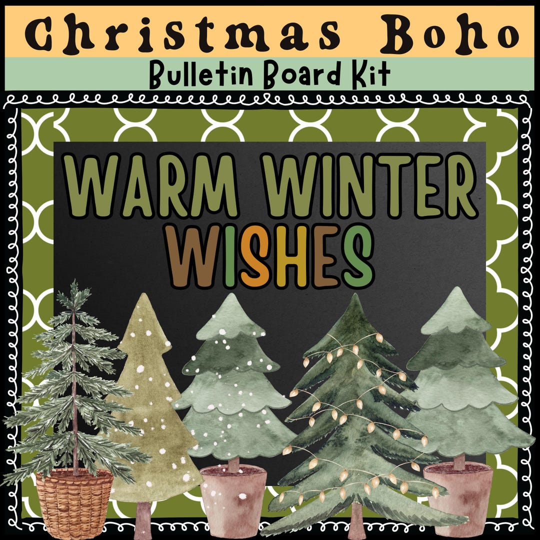 Winter Classroom Bulletin Board Boho Bulletin Board Christmas ...