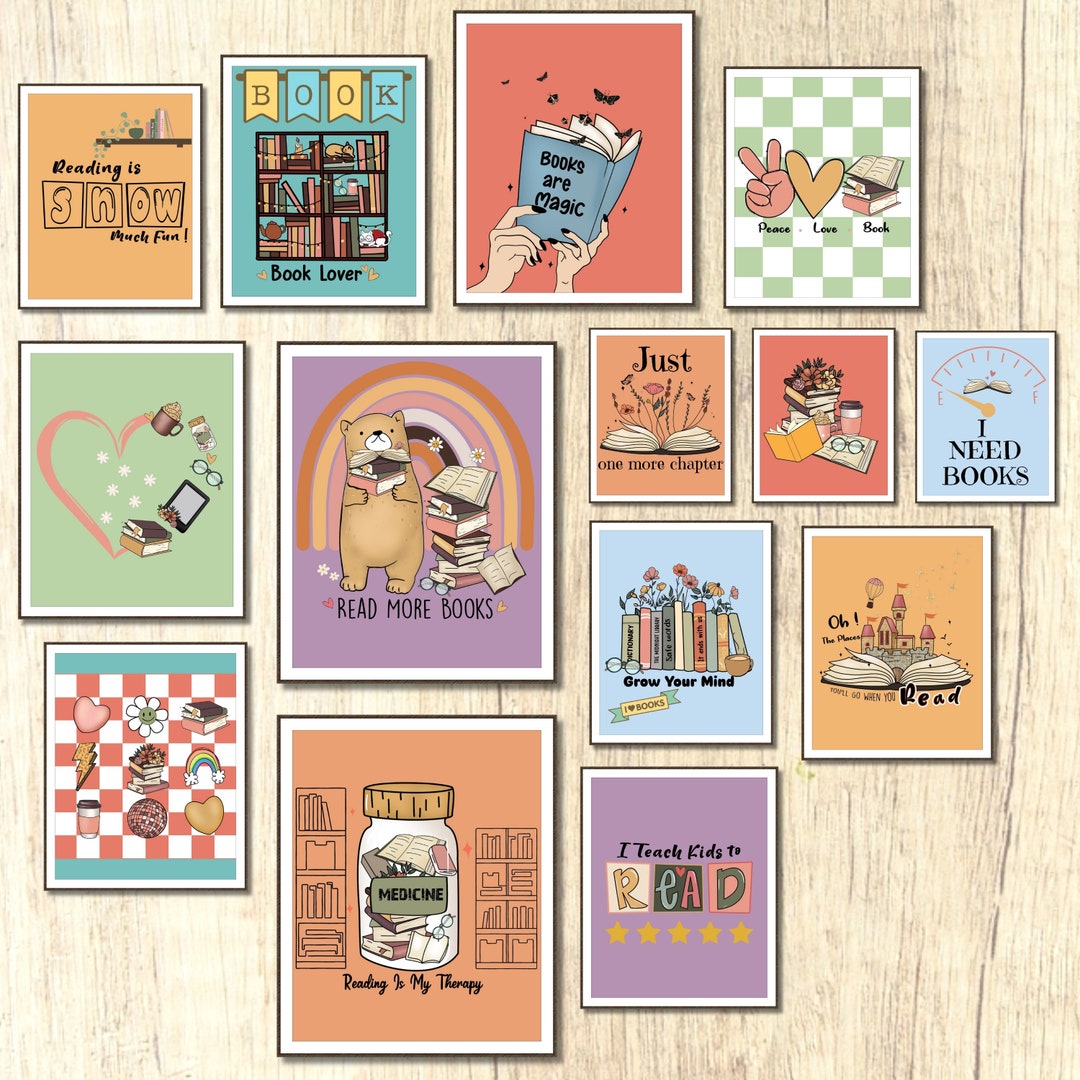 Reading Classroom Posters Reading Bulletin Board Kit Library Wall Art ...