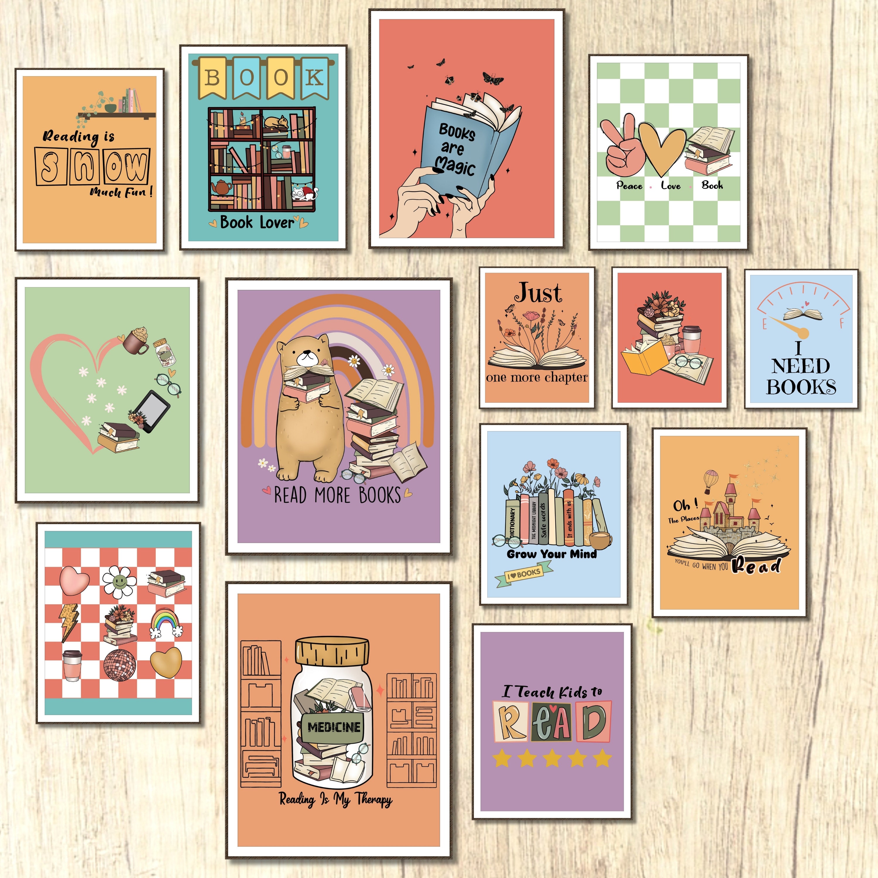 Reading Classroom Posters Reading Bulletin Board Kit Library Wall Art ...