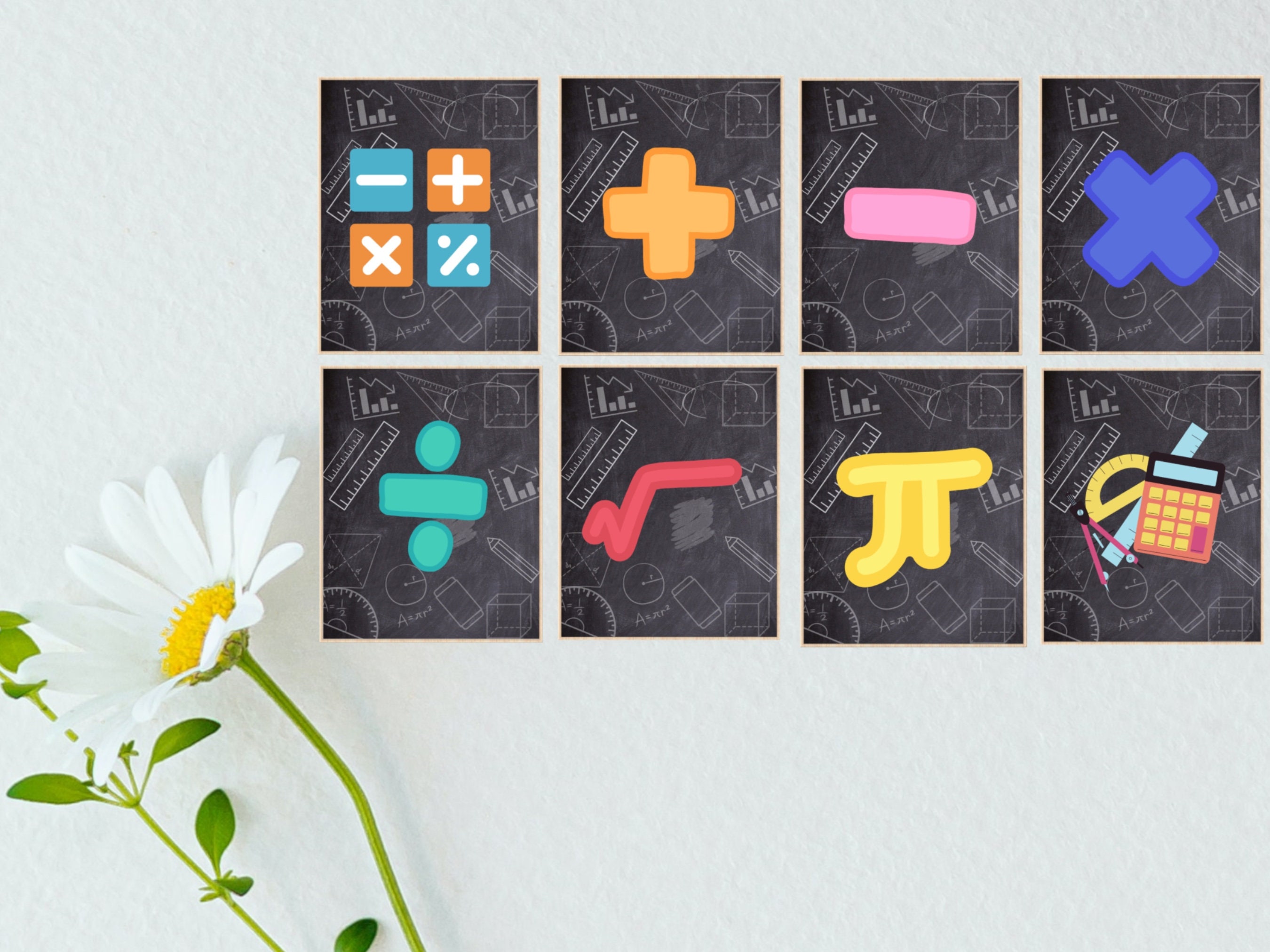 Math Posters set of 8 Printable Math Classroom Mathematics - Etsy