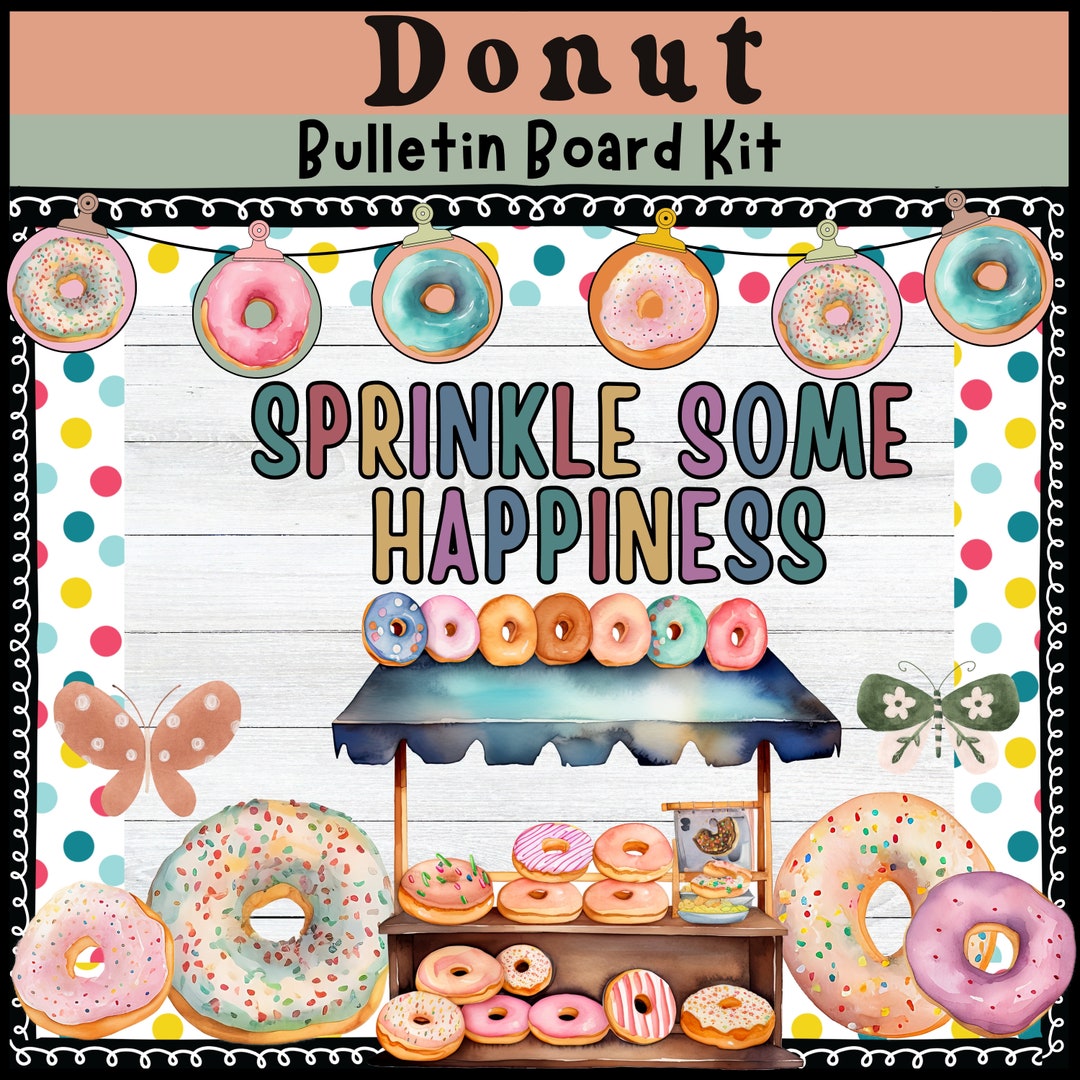 Summer Bulletin Board Kit June and July Donut Bulletin Board Classroom ...