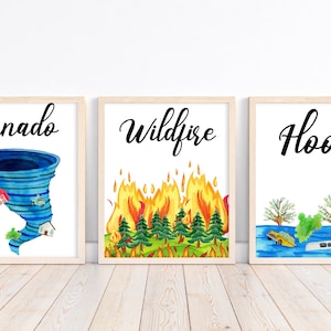 Environmental Science Wall Art Set for Classroom Decor Watercolor ...