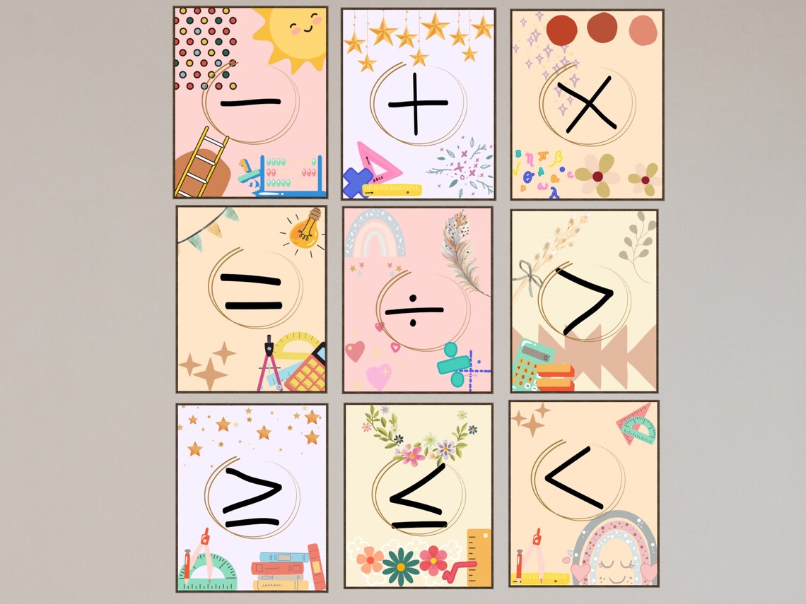 9 Math Class Gallery Wall Classroom Decor High School Middle - Etsy