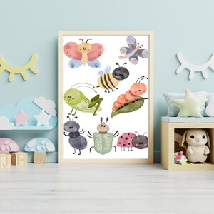 Botanical Wall Art, Wall Decor Living, Insect Illustration, Bugs Wall ...