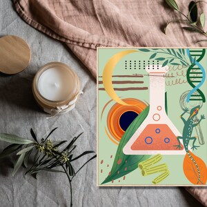 Biology Wall Prints Boho Watercolor Prints Green Prints Boho Classroom ...