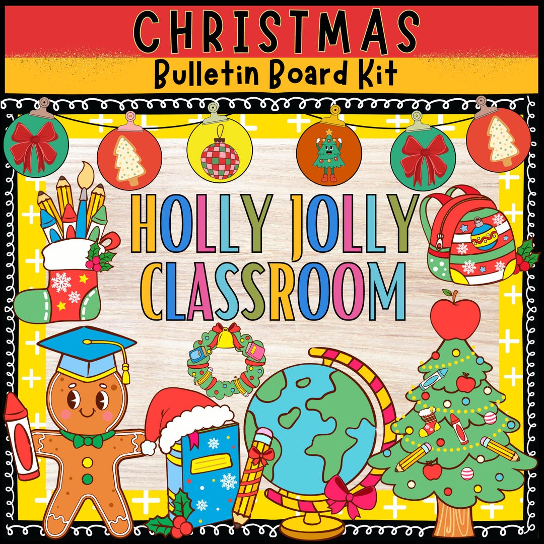 Christmas Bulletin Board Kit Classroom Decor Holiday Display Setup ...
