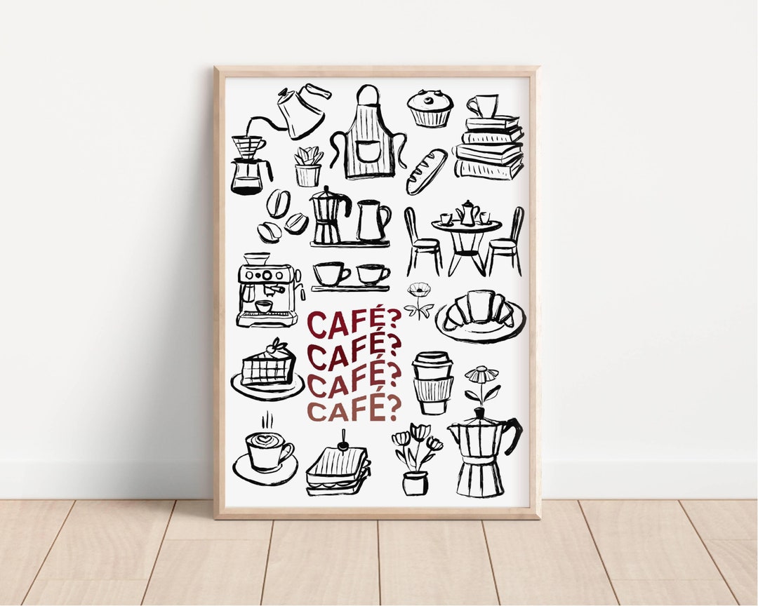 Trendy Café Poster Kitchen Wall Art Home Inspo Coffee Shop Decor Gift ...