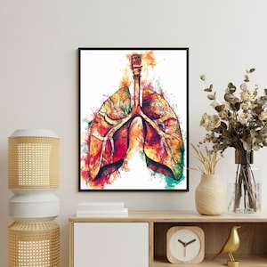 Lungs Anatomy Print, Science Poster, Respiratory Therapy Gift ...