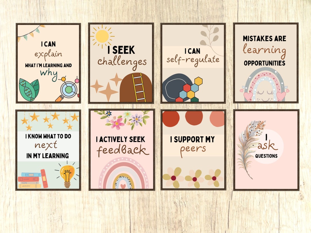 Classroom Posters Inspirational Playroom Decor Motivation Growth ...