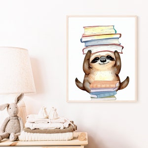 Set of 12 Sloth Printable Wall Art, Sloth Prints, Sloth Wall Art, Funny ...