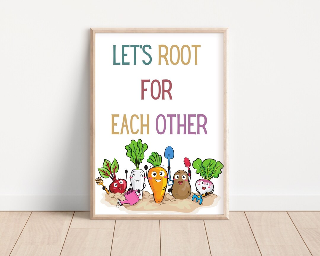 Let's Root for Each Other, Classroom Decor, Digital Print, Nursery ...