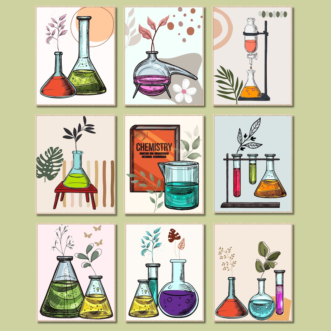 Science Class Decor Chemistry Classroom Wall Prints Laboratory Wall Art ...