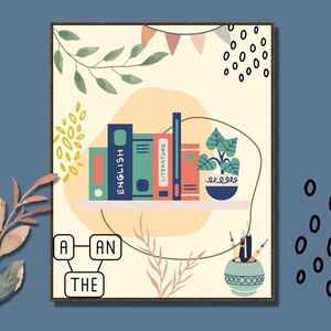 English Classroom Decor, Boho Watercolor Prints, Classroom Wall Art ...