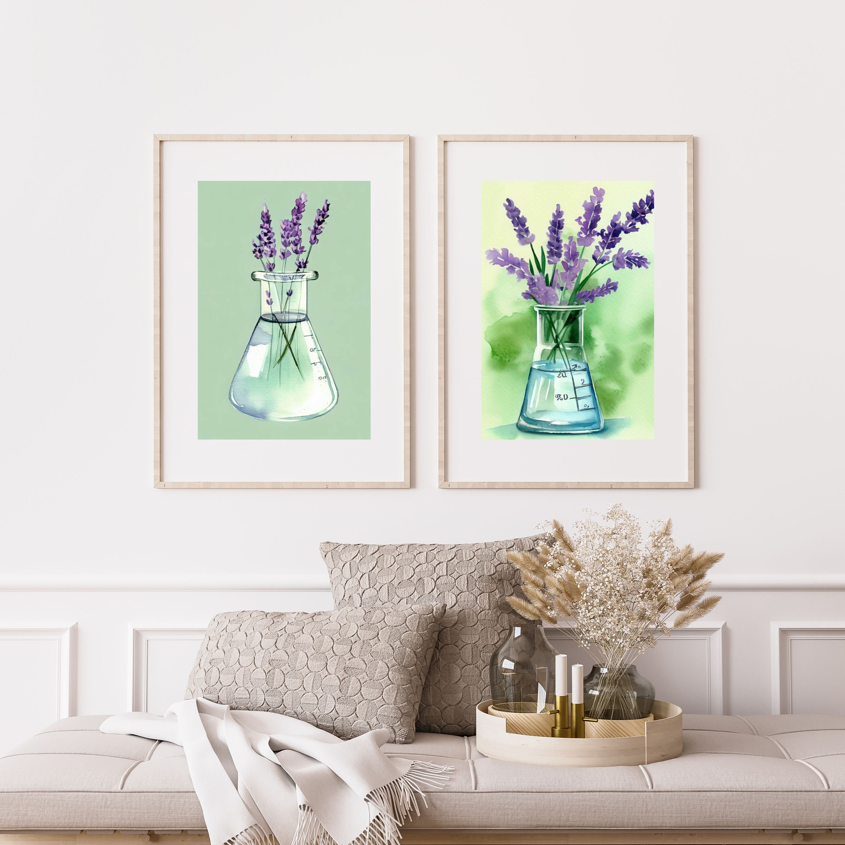 Printable Science Classroom Wall Art Set, Lavender Flower Artwork ...
