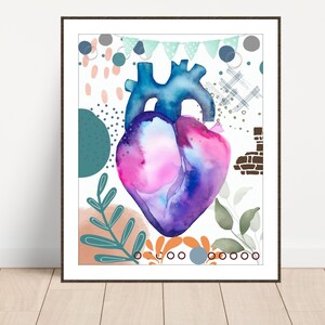 Science Print, Heart Printable, Watercolor Abstract, Science Poster ...