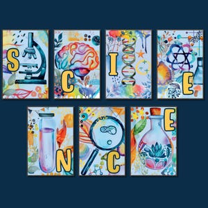 Science Class Gallery Wall Set Science Bulletin Board Science Lab Decor ...