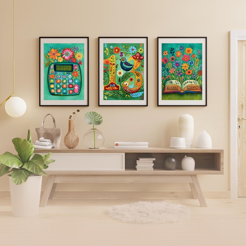 Math Classroom Poster Set Kids Home School Decor - Etsy