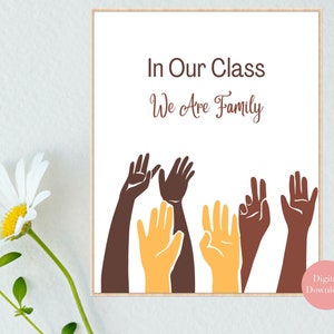 In Our Class We Are Family, Classroom Print, Printable Art, Classroom ...