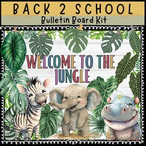 Jungle Back to School Bulletin Board Kit Classroom Decoration August ...