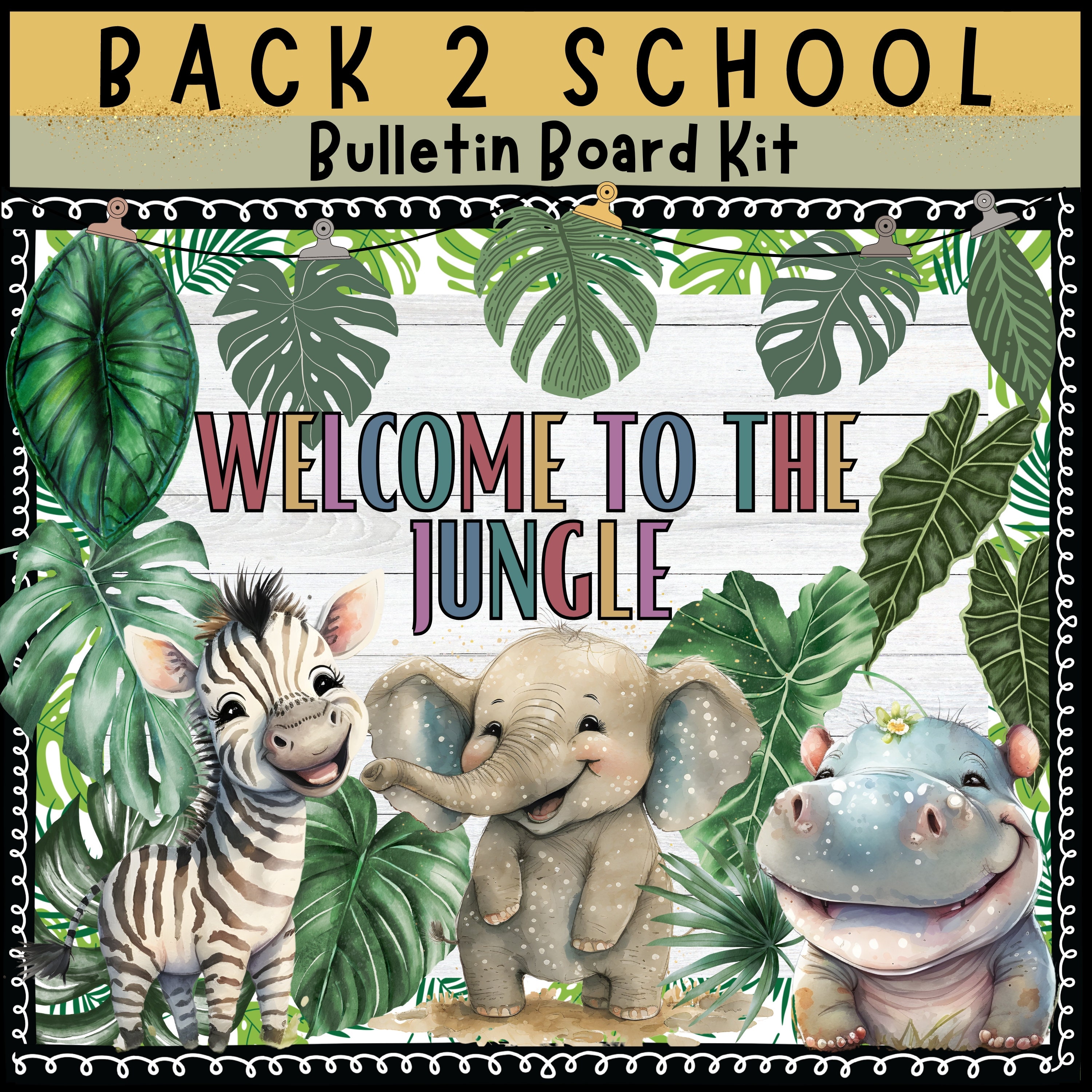 Jungle Back to School Bulletin Board Kit Classroom Decoration August ...