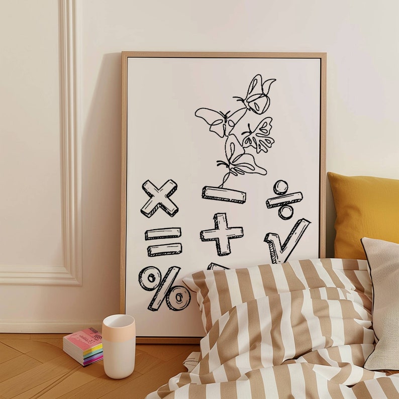 Boho Math Classroom Posters Printable Gallery Wall Art Kids Home School ...