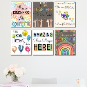 Pride Poster Set Affirmation Wall Art for Kids Positive Classroom Wall ...
