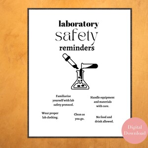 Lab Safety Poster Science Teacher Gift Digital Download Laboratory ...