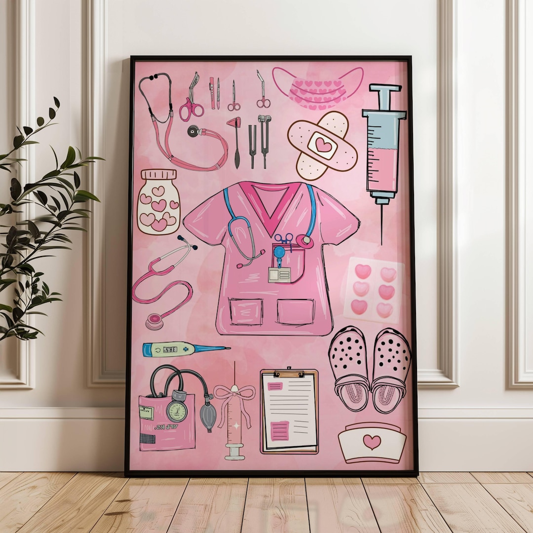 Nurse Wall Art Healthcare Illustration Digital Download Nurse Office ...