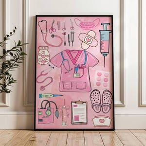 Nurse Wall Art Healthcare Illustration Digital Download Nurse Office ...