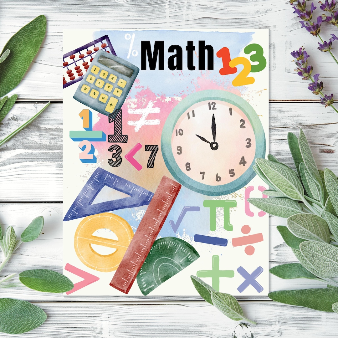 Math Subject Binder Cover Printable Back to School Math Teacher Binder ...