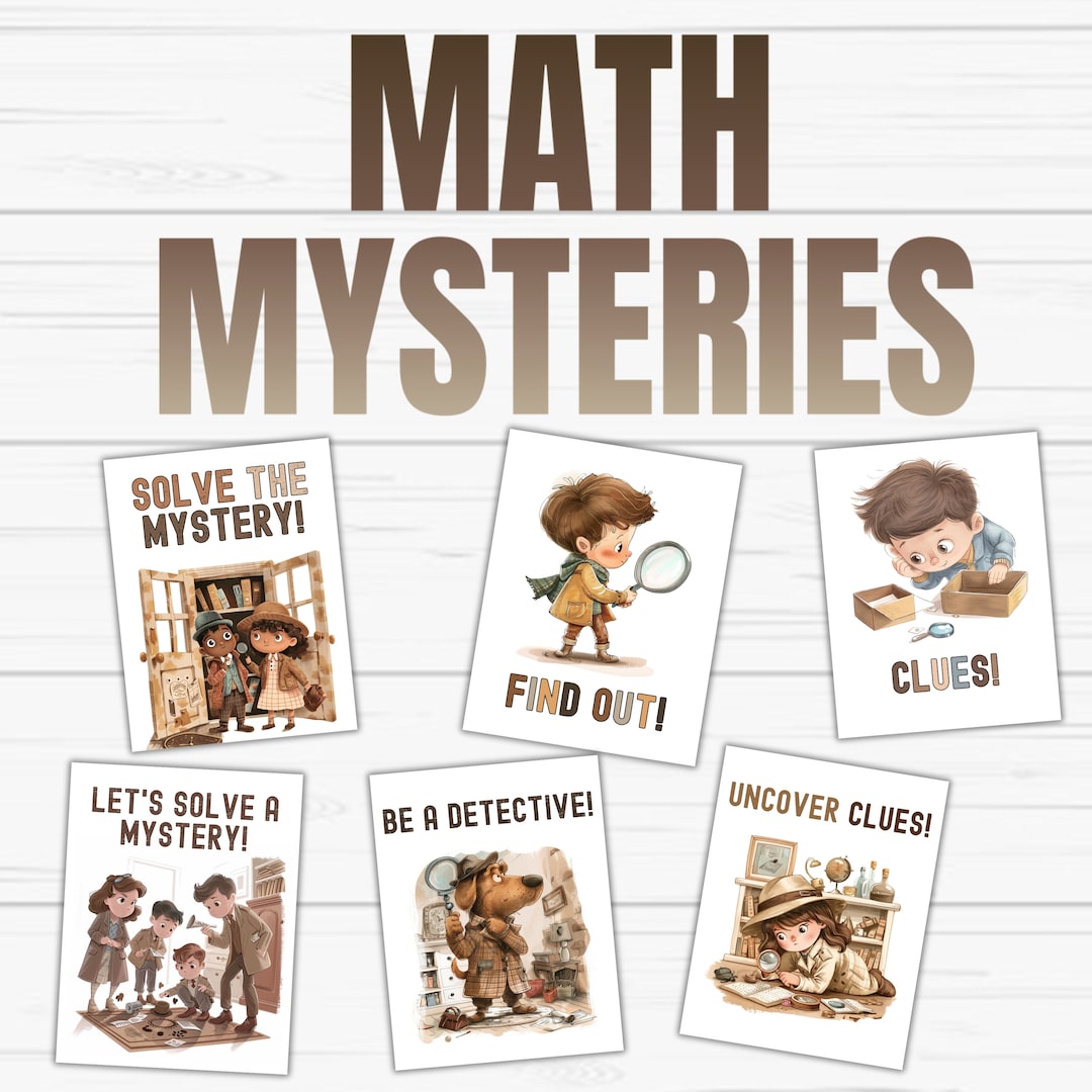 Math Mysteries Bulletin Board Kit Math Class Decor Classroom Decor Back ...