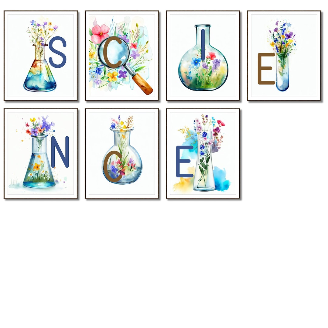Science Classroom Posters Science Wall Prints Chemistry Biology Women ...